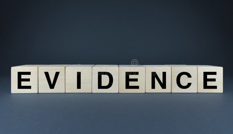 Evidence. Cubes Form the Word Evidence Stock Image - Image of document ...