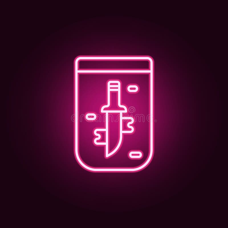 Evidence, Dagger, Justice Neon Icon. Elements of Law & Justice Set ...