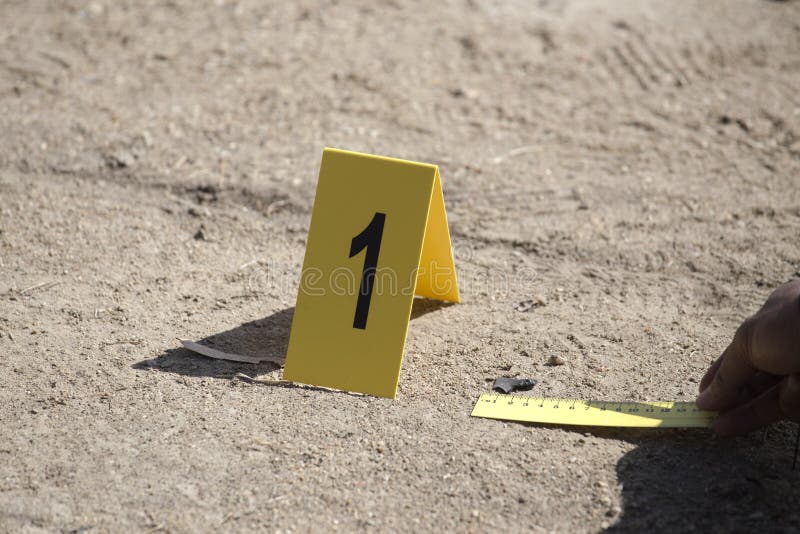 Evidence Marker Number 1 Crime Scene Investigation Conc Stock Photo ...