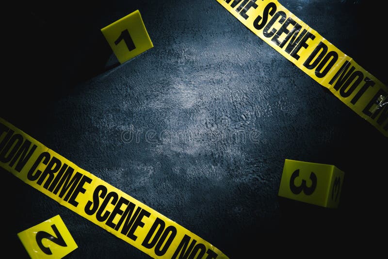 Evidence Markers with Dramatic Lighting Stock Photo - Image of police ...