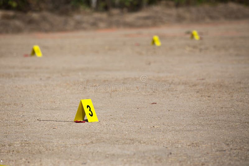 Evidence Number Tag in Crime Scene Stock Photo - Image of collective ...