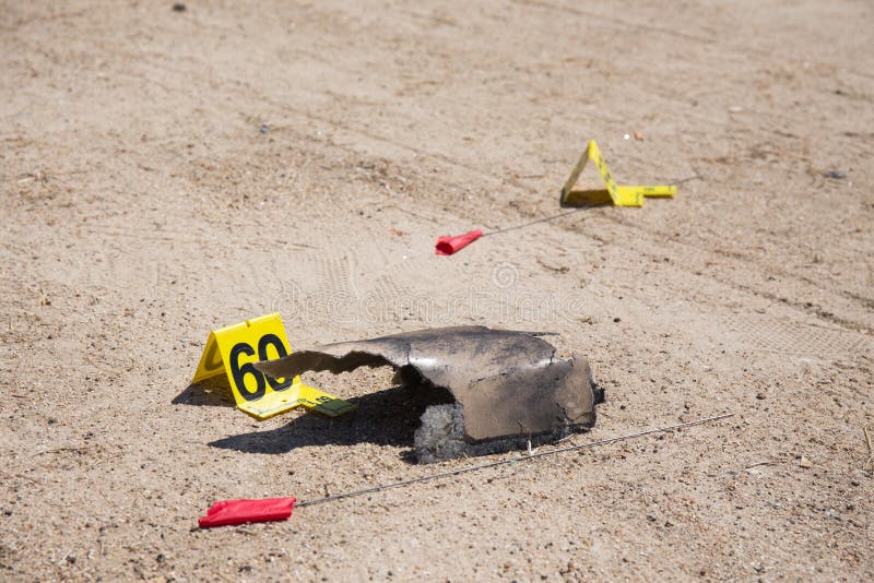 Evidence Number Tag and Evidence in Crime Scene Stock Image - Image of ...
