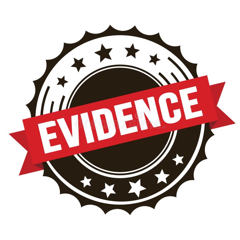 EVIDENCE Text Written on Red Grungy Round Stamp Stock Illustration ...