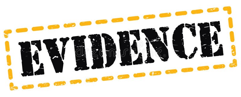 EVIDENCE Text Written on Yellow-black Stamp Sign Stock Illustration ...