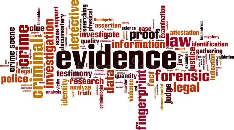 Evidence word cloud stock vector. Illustration of concept - 161814778