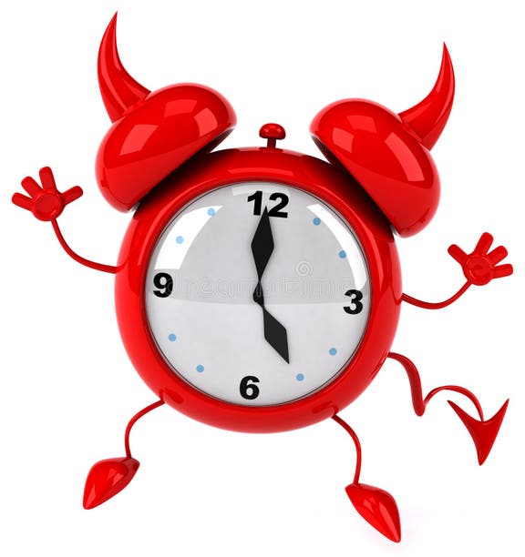 Evil alarm clock stock illustration. Illustration of lucifer - 18436253