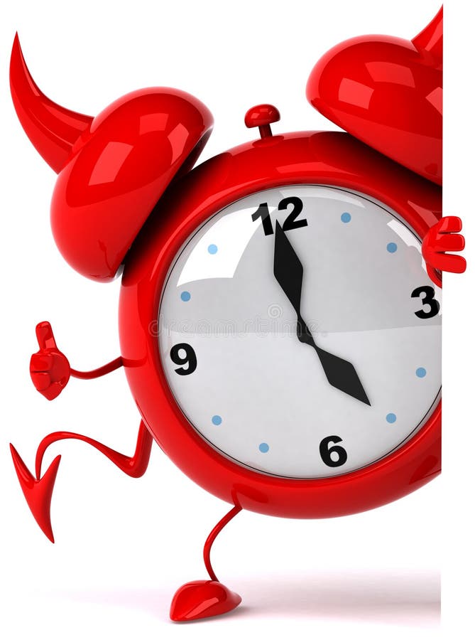 Evil alarm clock stock illustration. Illustration of point - 18436275