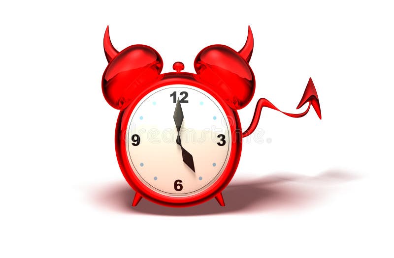 Evil alarm clock stock illustration. Illustration of counter - 2035109