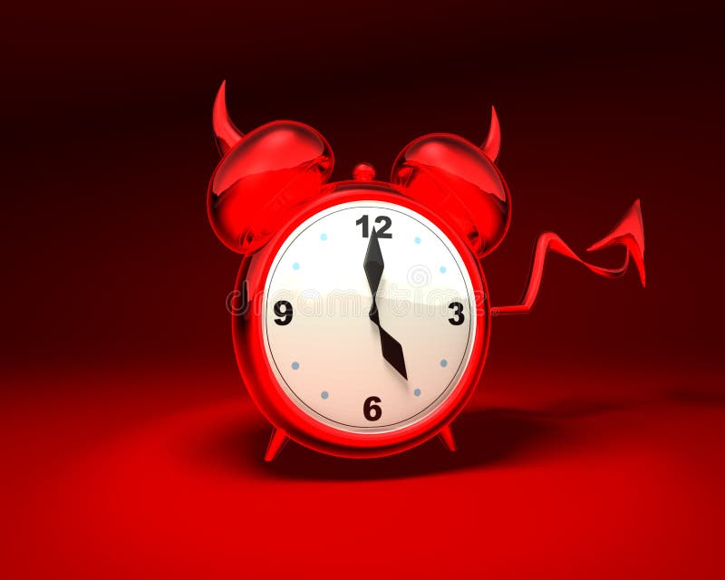 Evil alarm clock stock illustration. Illustration of alarm - 2035096