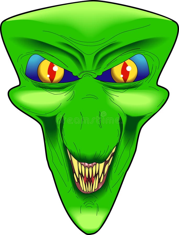 Evil alien stock vector. Illustration of creature, halloween - 2953925