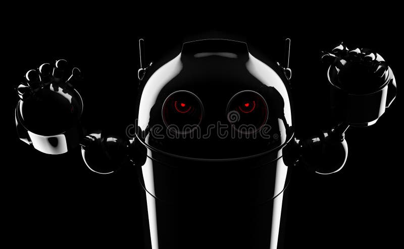 Evil angry robot stock illustration. Illustration of character - 29036563