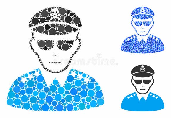 Evil Army General Mosaic Icon of Spheric Items Stock Illustration ...