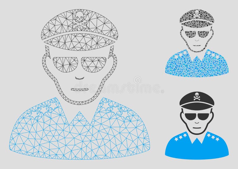 Evil Army General Vector Mesh 2D Model and Triangle Mosaic Icon Stock ...