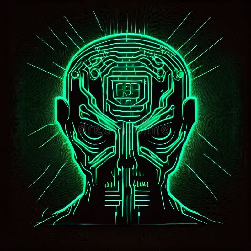 Evil Artificial Intelligence Stock Illustration - Illustration of ...