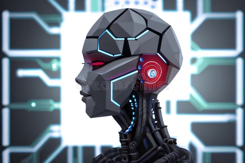 Evil Artificial Intelligence, Humanoid Alien Robot. Robot with ...