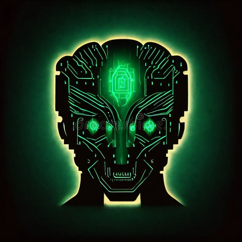 Evil Artificial Intelligence Stock Illustration - Illustration of ...