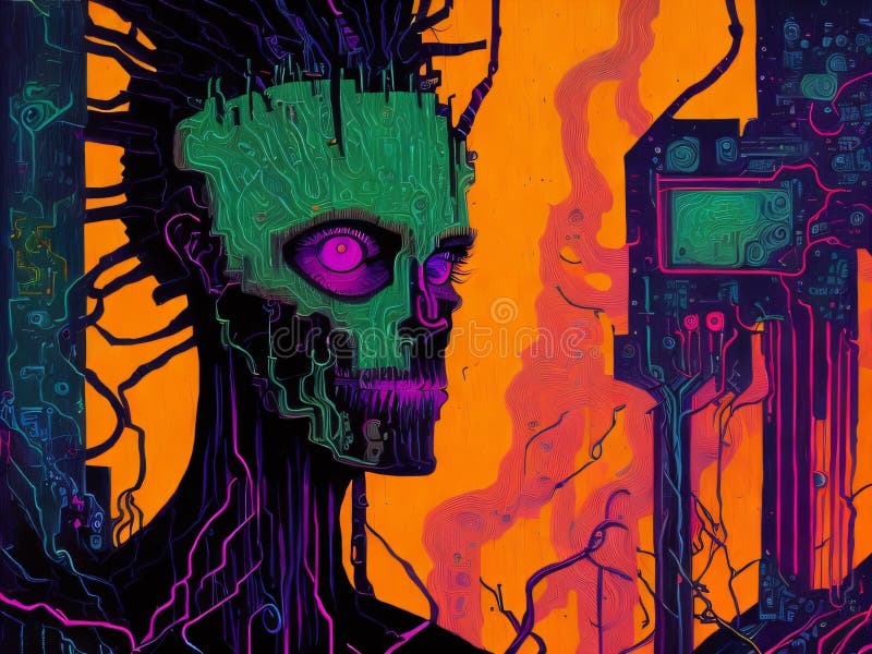 Evil Artificial Intelligence, Humanoid Alien Robot. Robot with ...