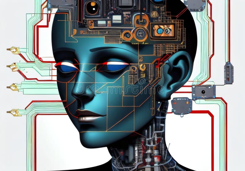 Evil Artificial Intelligence, Humanoid Alien Robot. Robot with ...