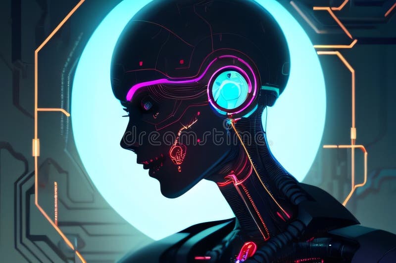 Evil Artificial Intelligence, Humanoid Alien Robot. Robot with ...