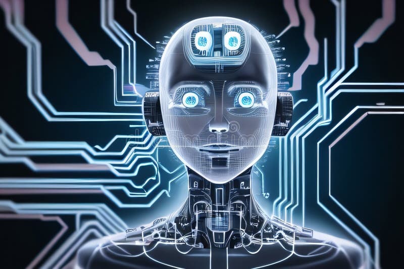 Evil Artificial Intelligence, Humanoid Alien Robot. Robot with ...