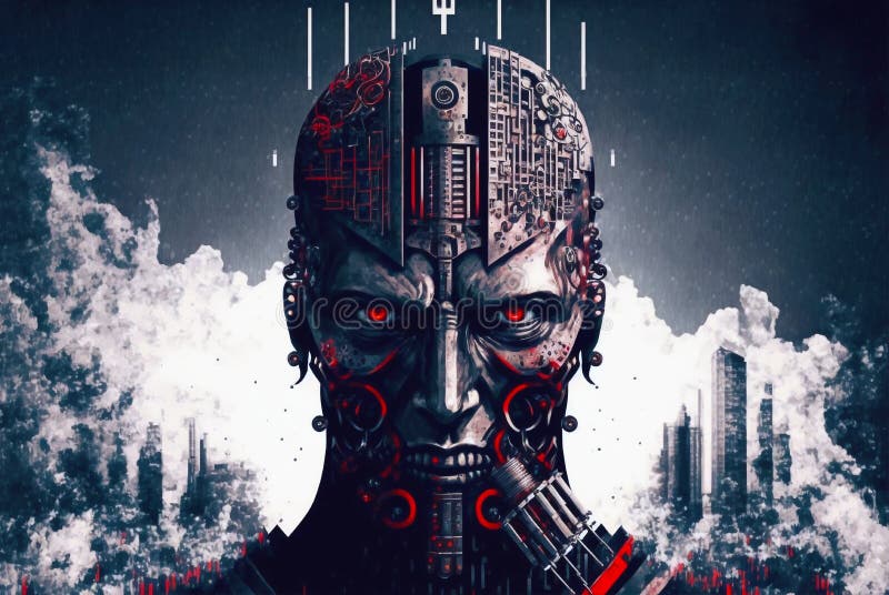 Evil Artificial Intelligence, Robot Metallic Figure, Science Fiction ...