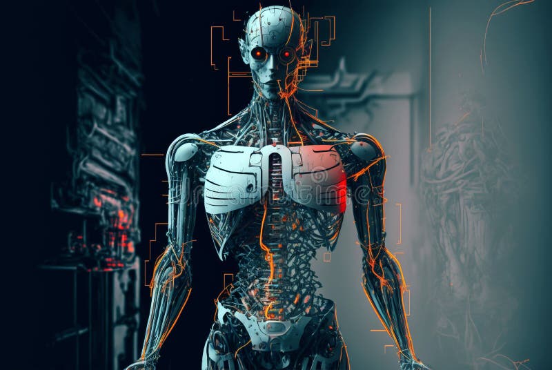 Evil Artificial Intelligence, Robot Metallic Figure, Science Fiction ...