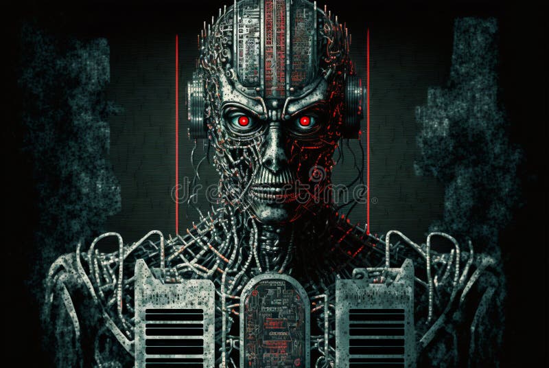 Evil Artificial Intelligence, Robot Metallic Figure, Science Fiction ...