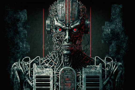 Evil Artificial Intelligence, Robot Metallic Figure, Science Fiction ...