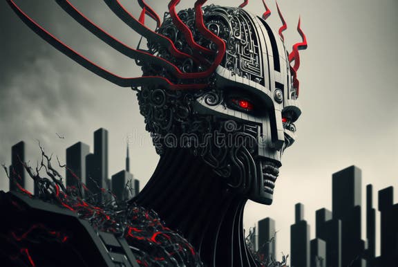 Evil Artificial Intelligence, Robot Metallic Figure, Science Fiction ...