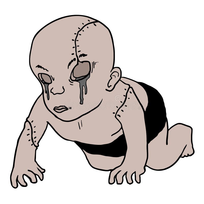 Evil baby stock vector. Illustration of baby, retro, creepy - 61661271