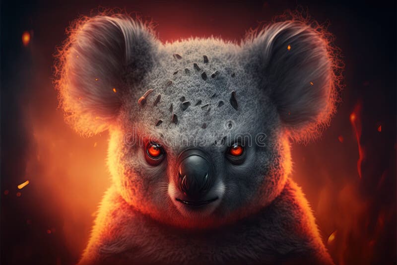 Evil Bad Panda on Fire Illustration Generative Ai Stock Illustration ...