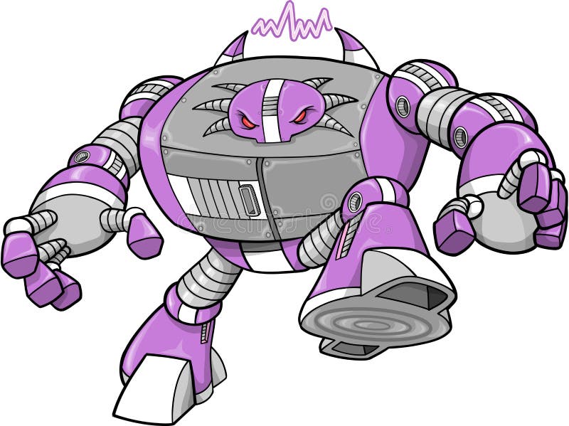 Evil Big Robotic Warrior Vector Stock Vector - Illustration of large ...
