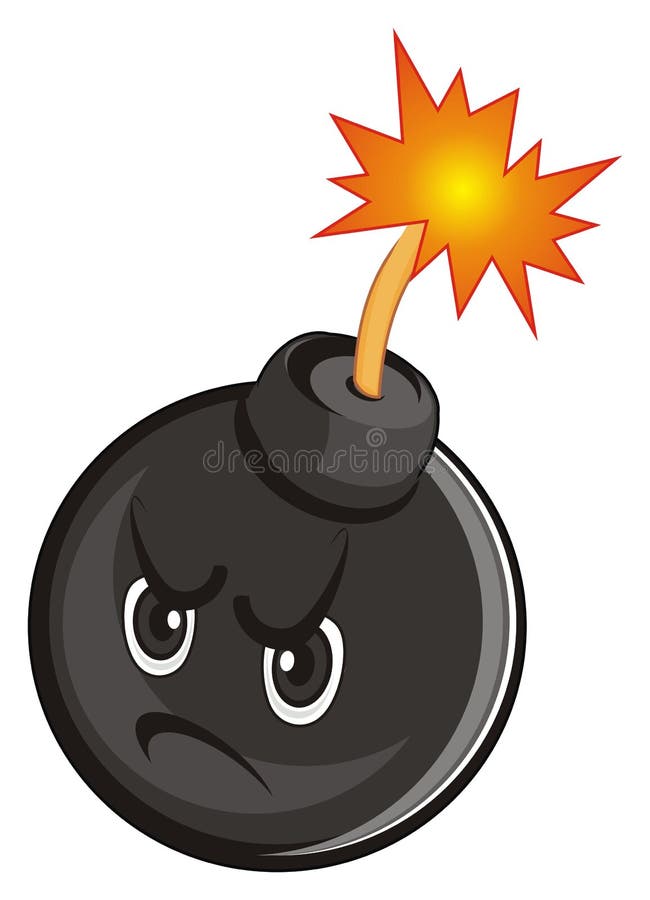 Evil Bomb Face Cartoon Mascot Character with Smiling Expressions Stock ...