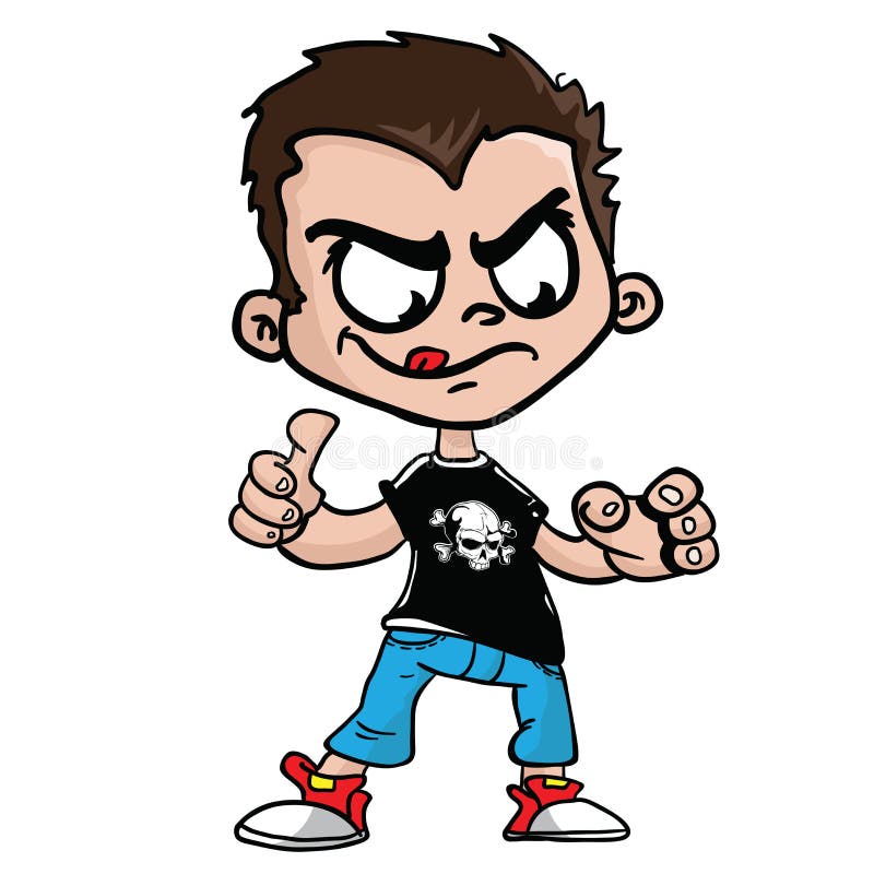 Evil boy cartoon stock illustration. Illustration of gring - 124791066