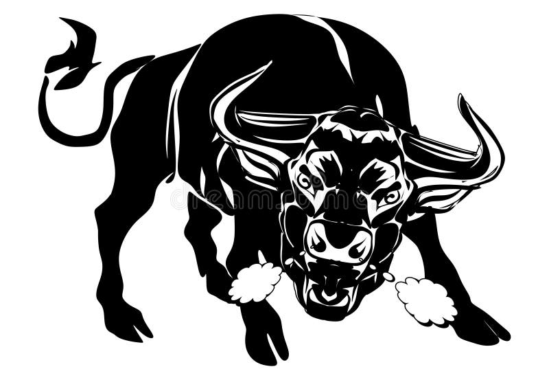 Evil bull stand stock illustration. Illustration of calendar - 190324554