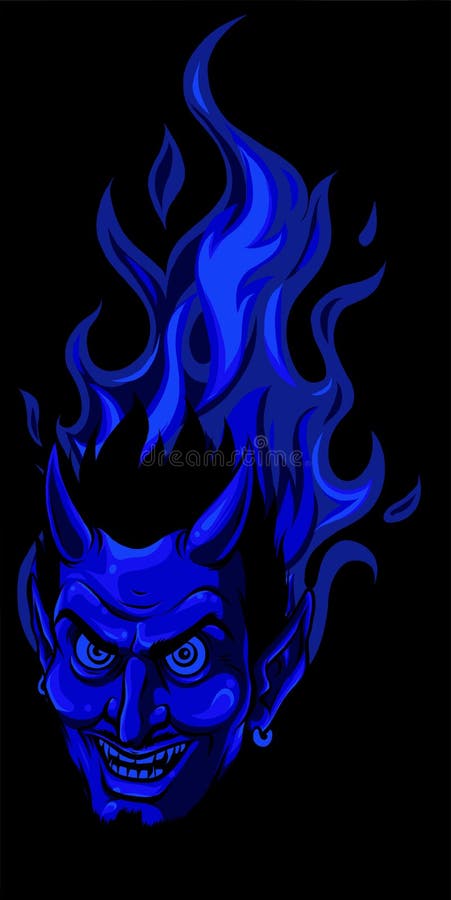Evil Face with Flames Vector Illustration Design Stock Vector ...
