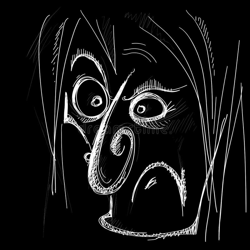 Evil Caricature Of A Human Face Stock Vector - Illustration of ...