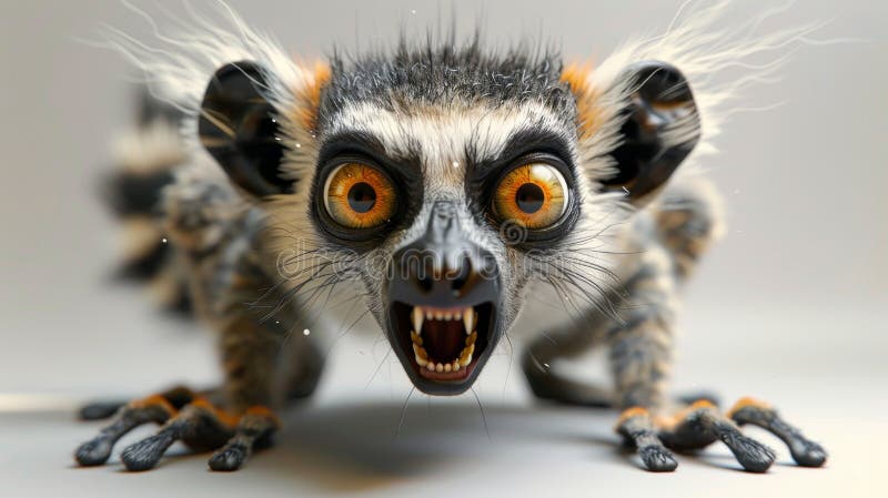 The Evil Cartoon Character Lemur. 3d Illustration Stock Illustration ...