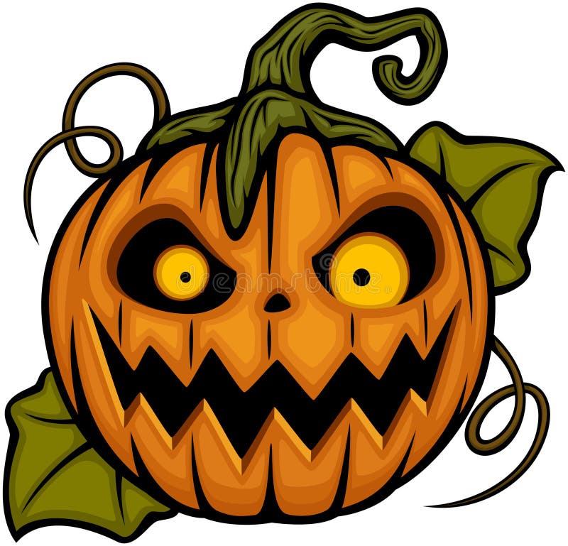 Evil Cartoon Jack O Lantern Stock Vector - Illustration of vector ...