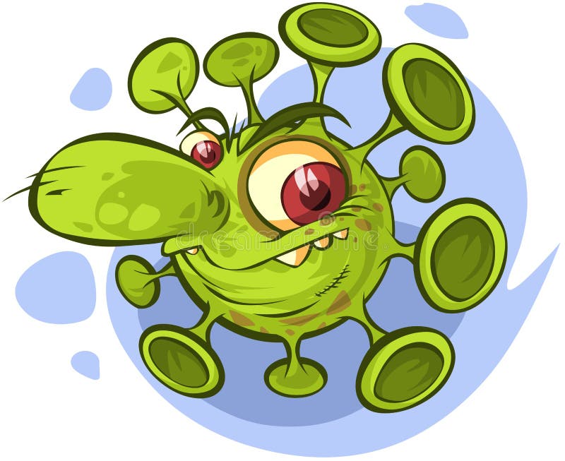 Evil Cartoon Virus Character. Stock Vector - Illustration of hygiene ...