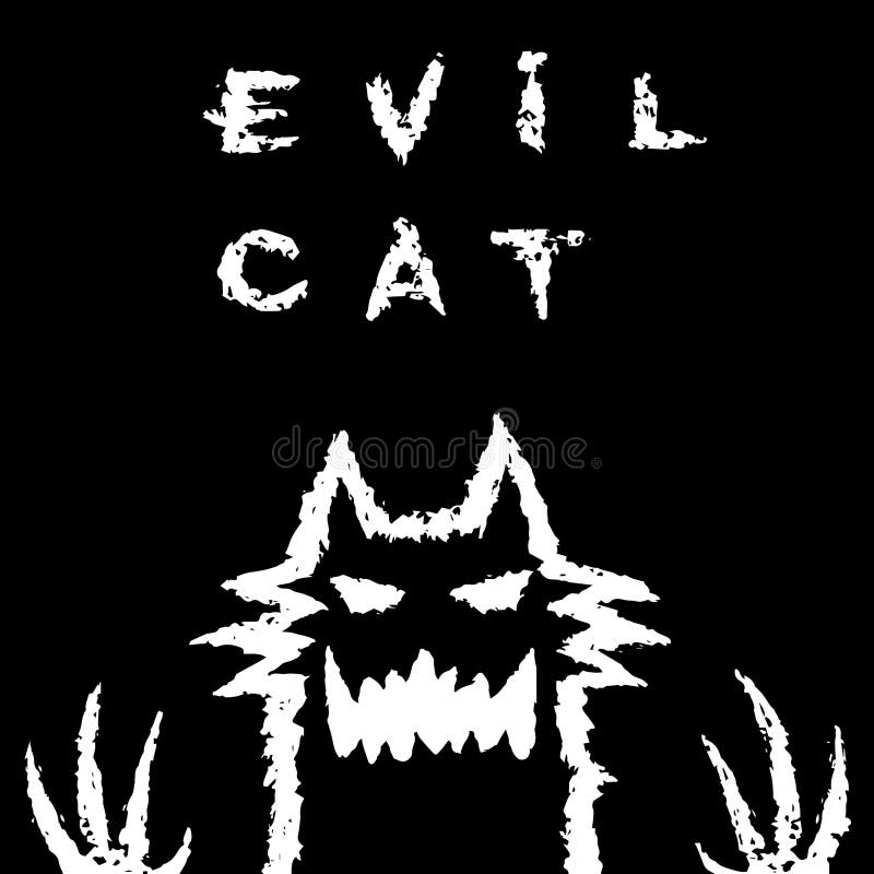 Evil Cat Dark Silhouette. Vector Illustration. Stock Vector ...