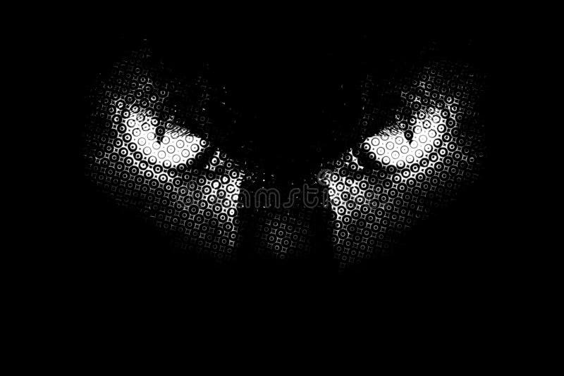 Evil cat eyes half tone BW stock image. Image of artistic - 288650639