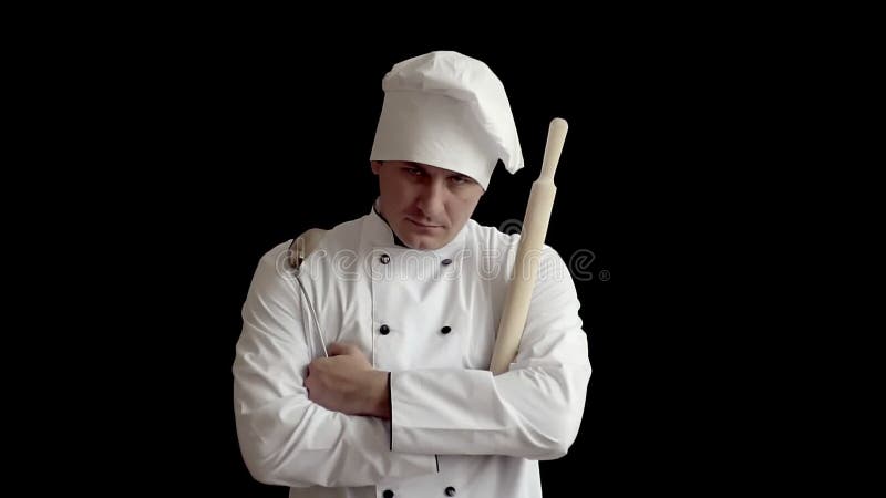 Evil Chef Holds the Kitchenware As a Weapon. Concept Idea for a Funny ...