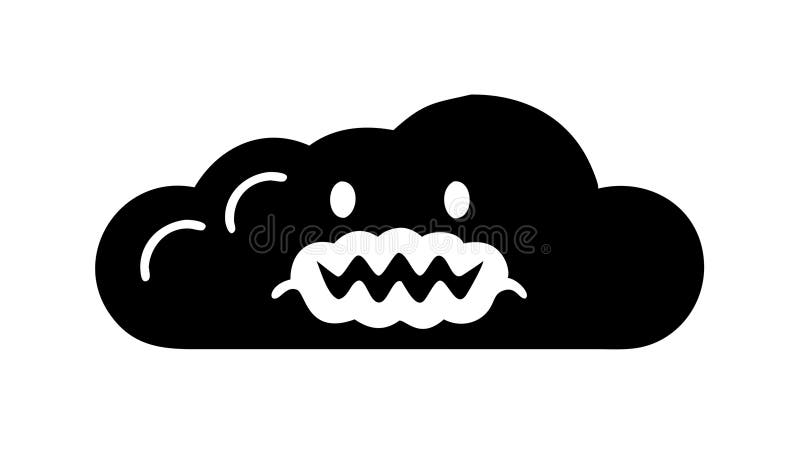 Evil Cloud Threat: Digital Hazard Ominous Storm Warning, Vector Design ...