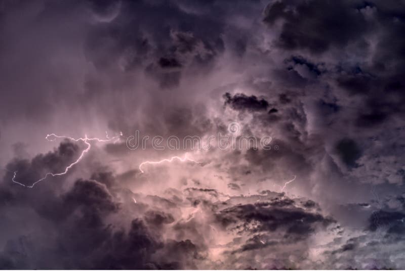 Evil Cloudy Stormy Night Sky Stock Photo - Image of clouds, flush ...
