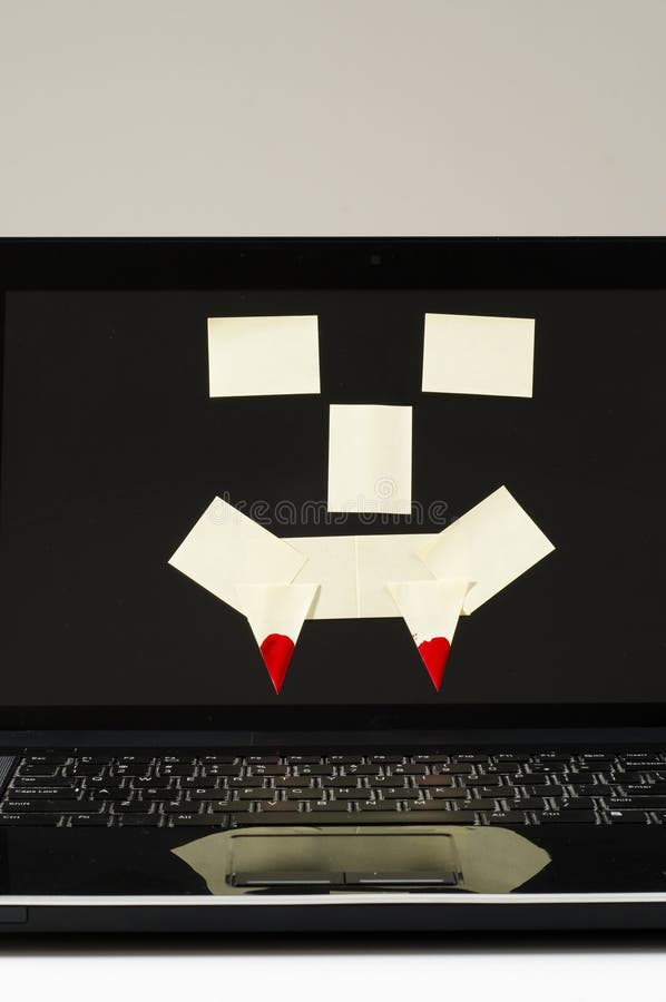 Evil computer with teeth stock image. Image of creative - 12947669