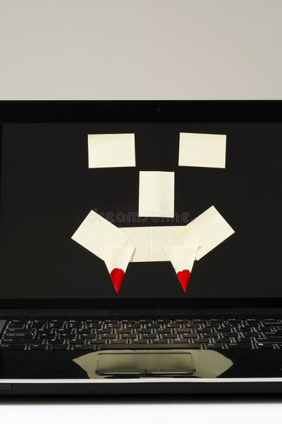 Evil computer with teeth stock image. Image of creative - 12947669