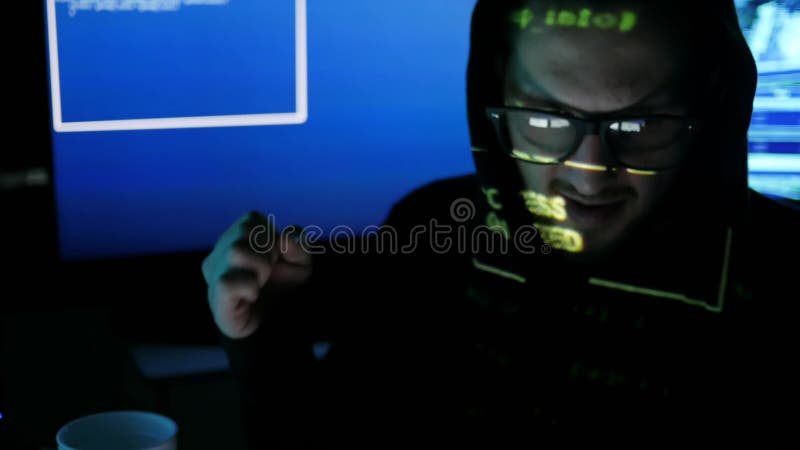 Evil, Criminal Hacker Portrait, Nervous Hacker Cracking System ...