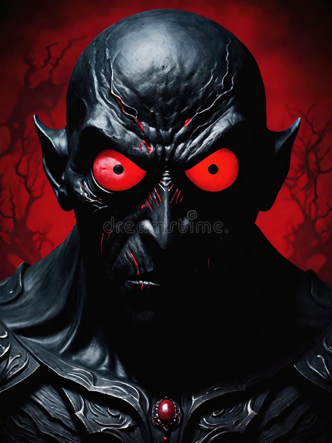 Evil demon with red eyes stock illustration. Illustration of devil ...