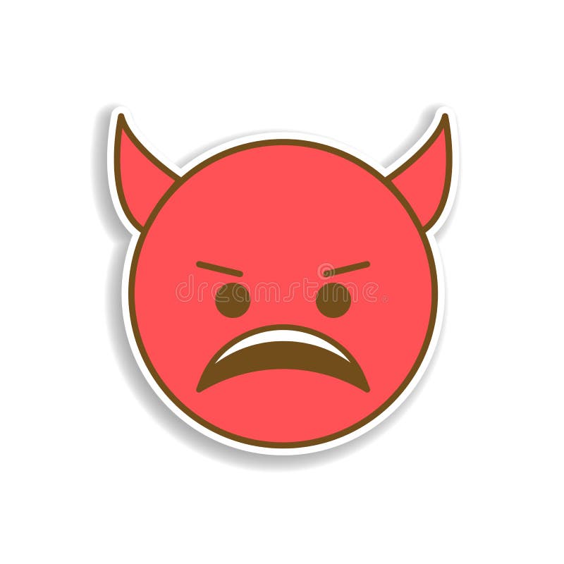 Evil Devil Colored Emoji Sticker Icon. Element of Emoji for Mobile ...